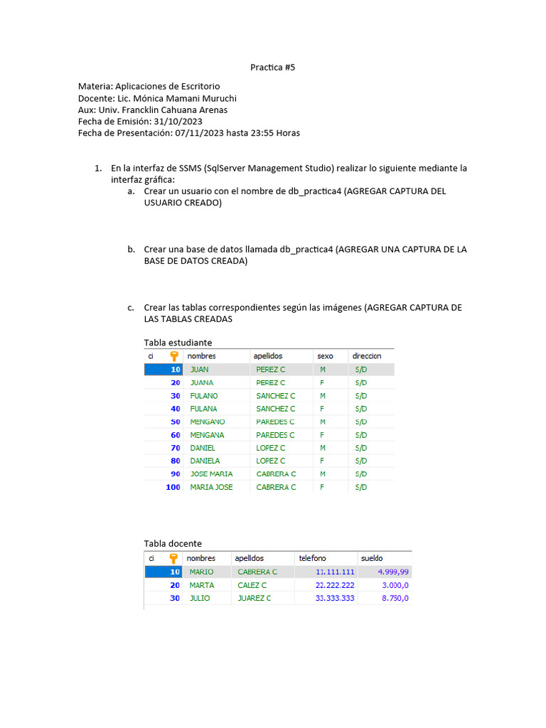Practica5 INF430 2023 | PDF