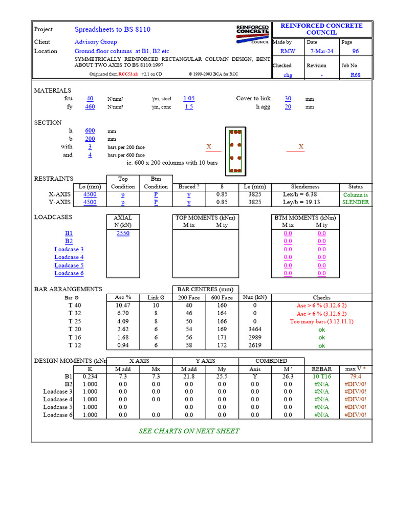 RCC53 Column Design | PDF | Secondary Sector Of The Economy | Building