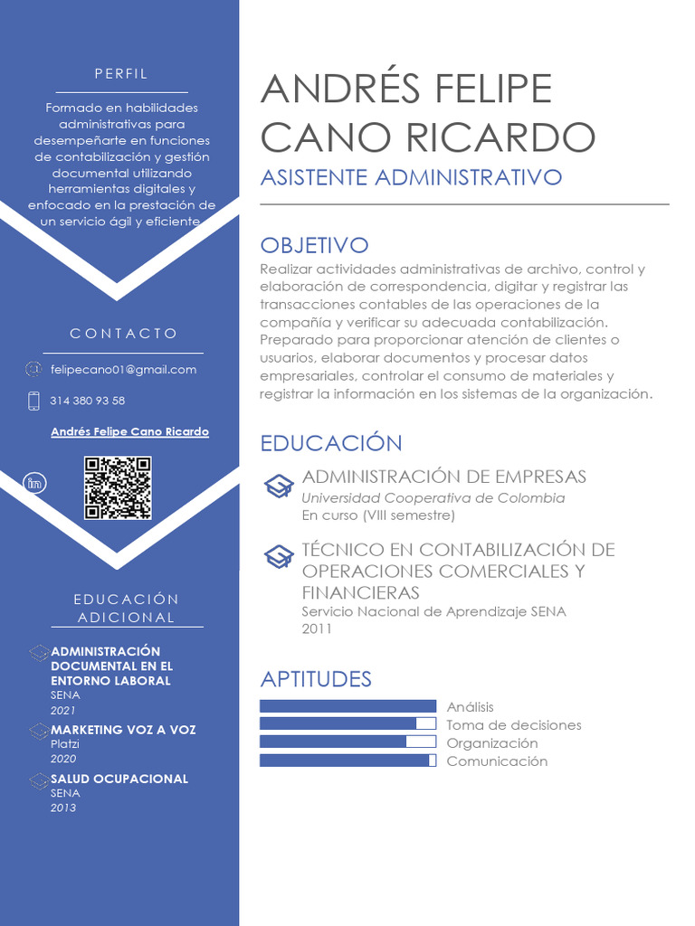 Hoja de Vida Felipe Cano | PDF | Business