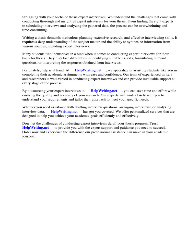 Bachelor Thesis Experteninterview | PDF | Career & Growth | Computers