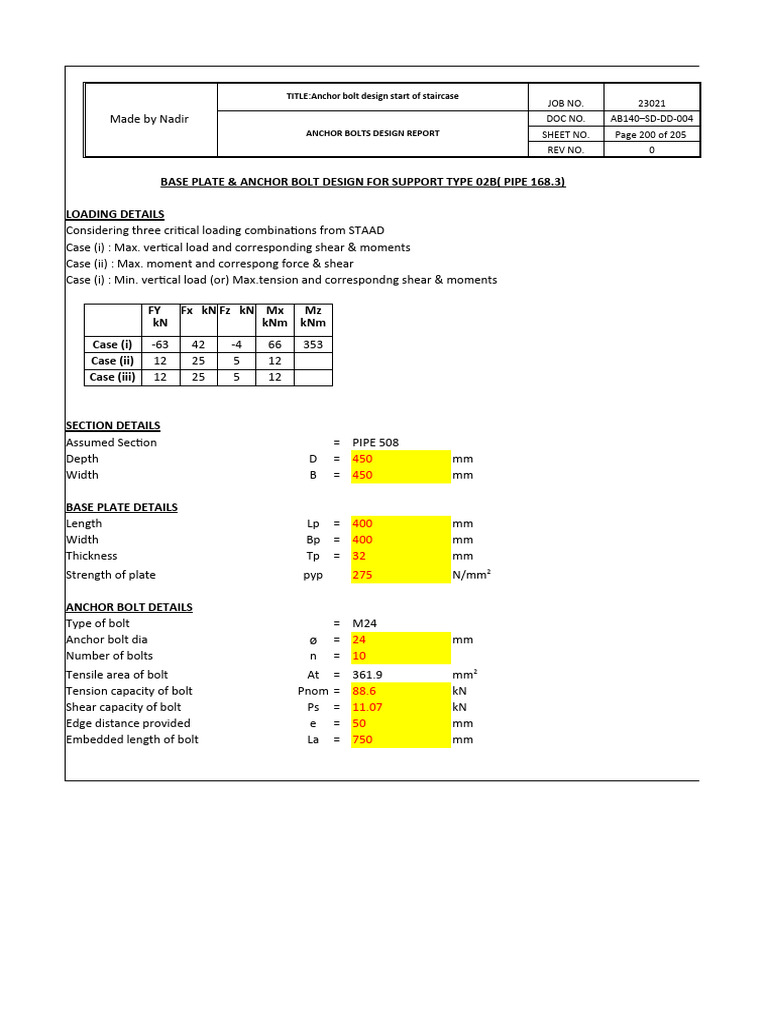 Anchor bolt Design | PDF | Structural Engineering | Materials