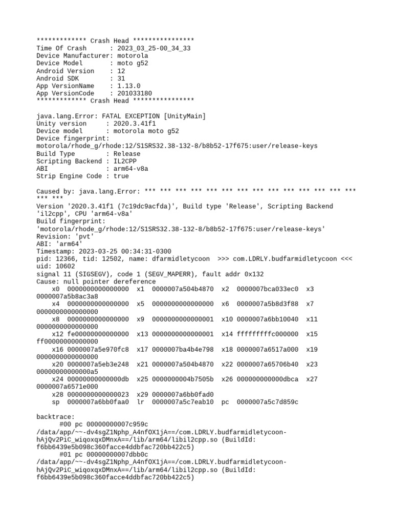Mod Menu Crash 2023 03 25-00 34 33 | PDF | Android (Operating System ...
