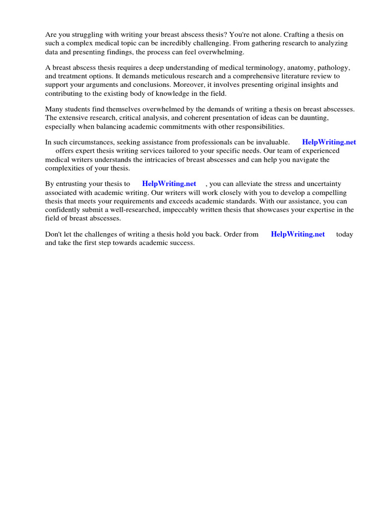 Breast Abscess Thesis | PDF | Breast Cancer | Breast