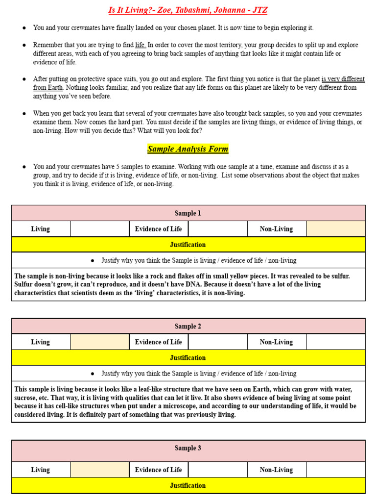 Is It Living - JTZ | PDF | Life | Reproduction