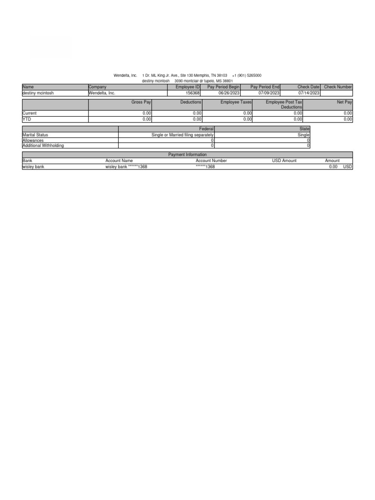 Payslip To Print - Report Design 07-13-2023 | PDF Payslip To Print - Report Design 07-13-2023 | PDF
