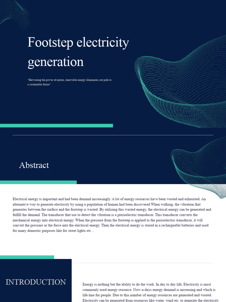Footstep Power: Renewable Energy | PDF | Home & Garden | Technology ...