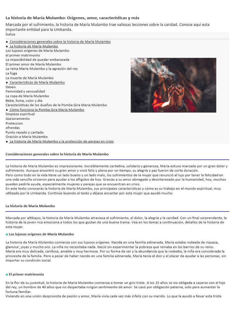 La Historia de María Mulambo | PDF | Amor