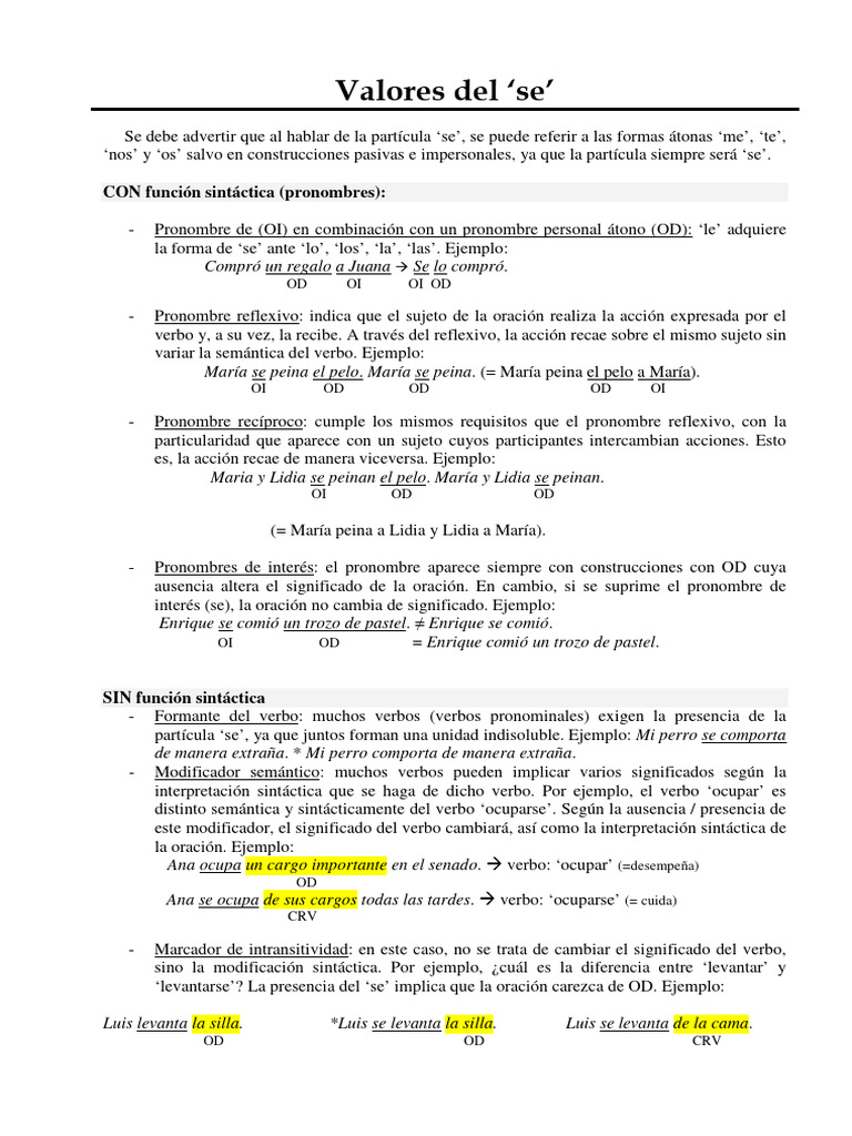 Valores_del_se | PDF | Verbo | Asunto (gramática)
