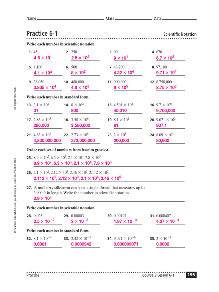 Scientific Notation Practice | PDF