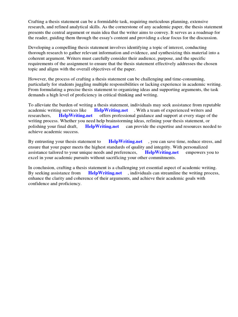 Crafting Effective Thesis Statements | PDF