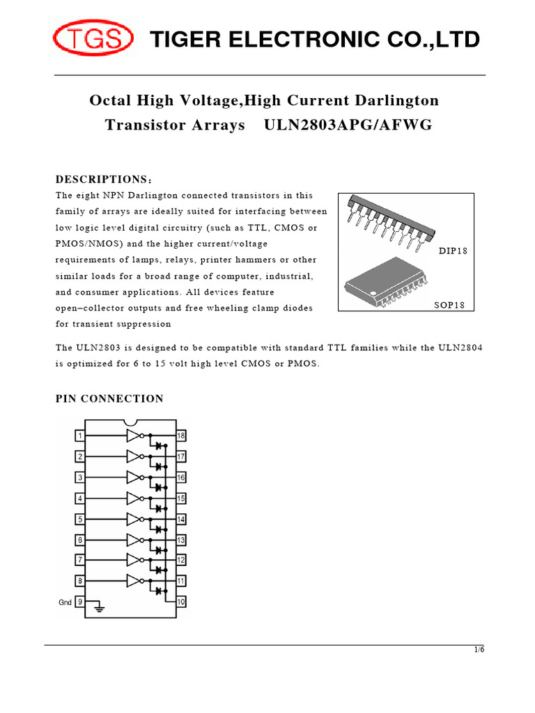 Tuteb Uln2803afwg Datasheet | PDF | Cmos | Computer Engineering