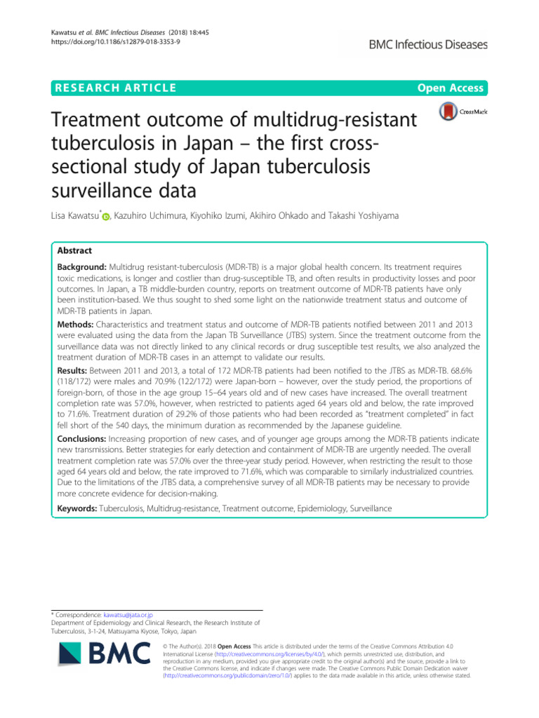Tuberculosis Article | PDF | Tuberculosis | Clinical Medicine