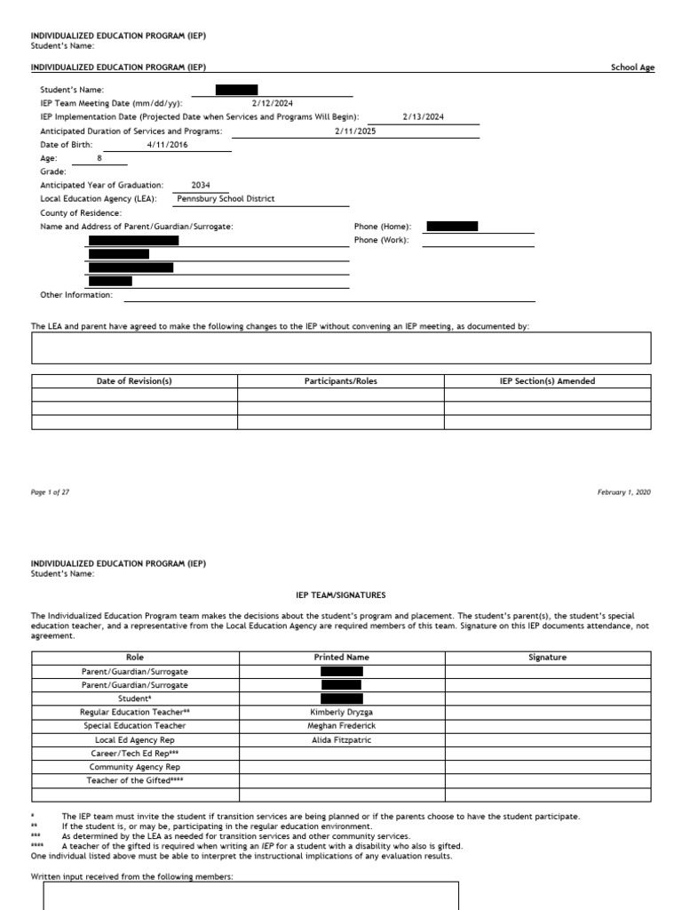 Iep Revision | Download Free PDF | Individualized Education Program ...