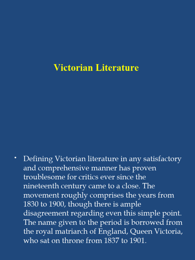 Victorian Literature | PDF | Novels | Victorian Literature
