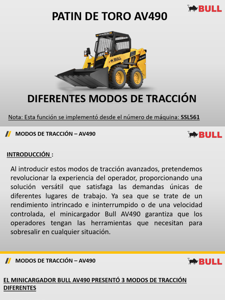 Different Traction Modes in Bull Skid Av490 Spanish | PDF | Interfaces ...