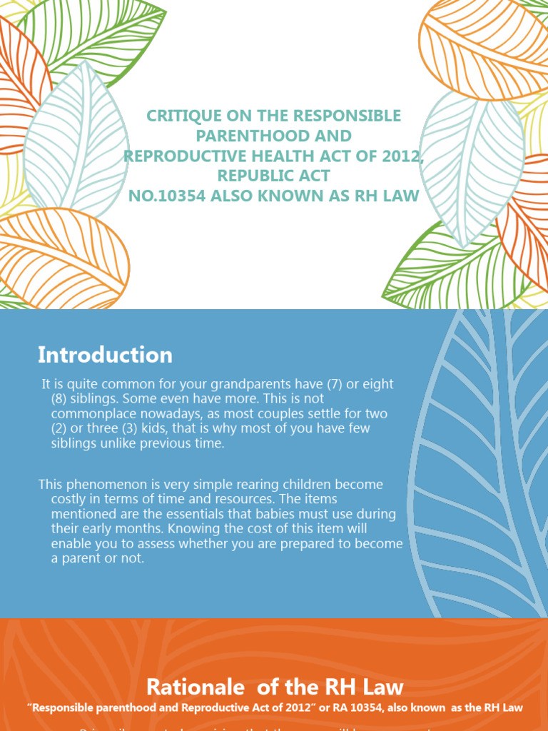 Critique of the RH Law (RA 10354) | PDF | Family Planning | Social Work