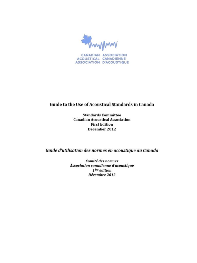 CAA Guide To Acoustic Standards First Edition | PDF | Sound | Acoustics