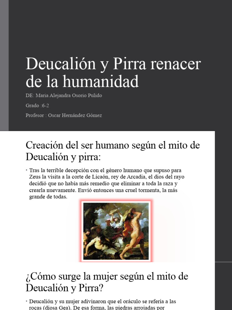 Deucalión y Pirra Renacer de La Humanidad | PDF