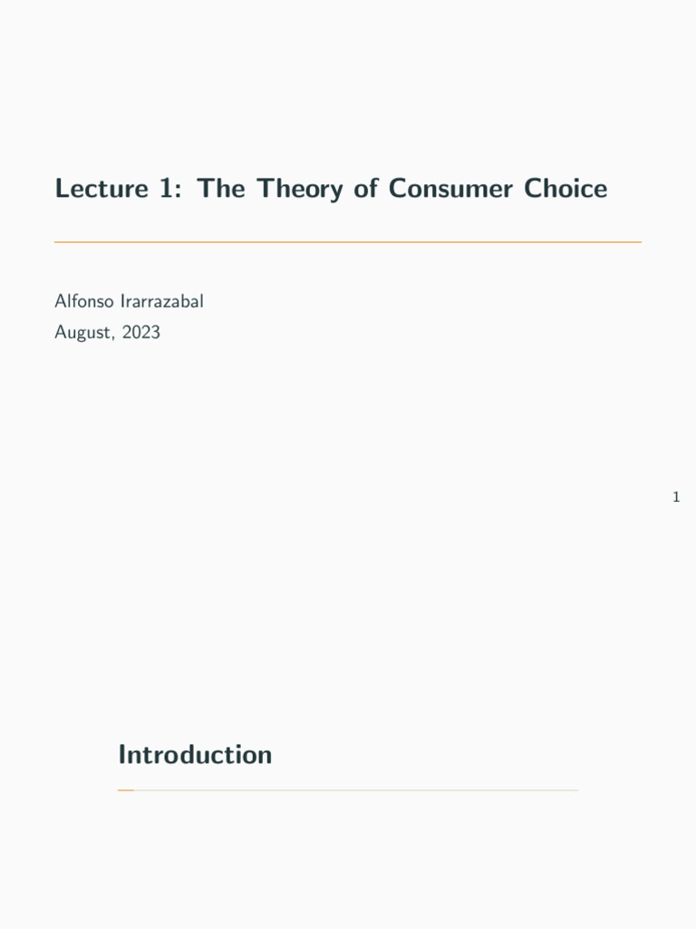 Lec1 UtilityMax | PDF | Utility | Consumer Behaviour