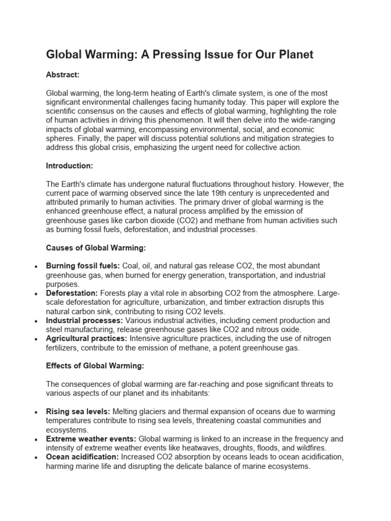 Global Warming | PDF | Climate Change | Climate Change Mitigation
