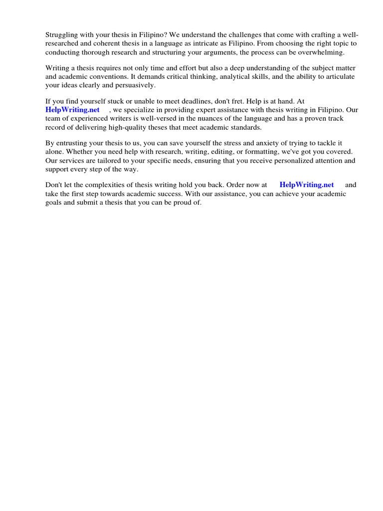 Thesis Sample Sa Filipino | PDF | Tagalog Language | Human Communication