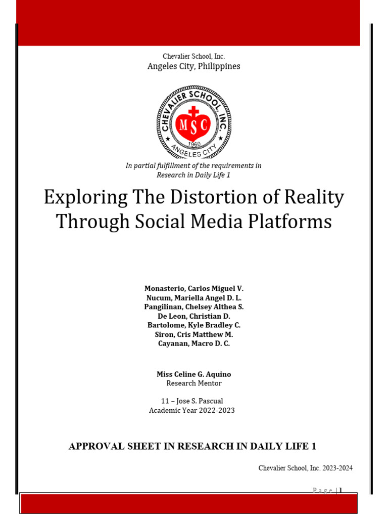 Distortion of Reality Through Social Media Final (1) | PDF | Social ...