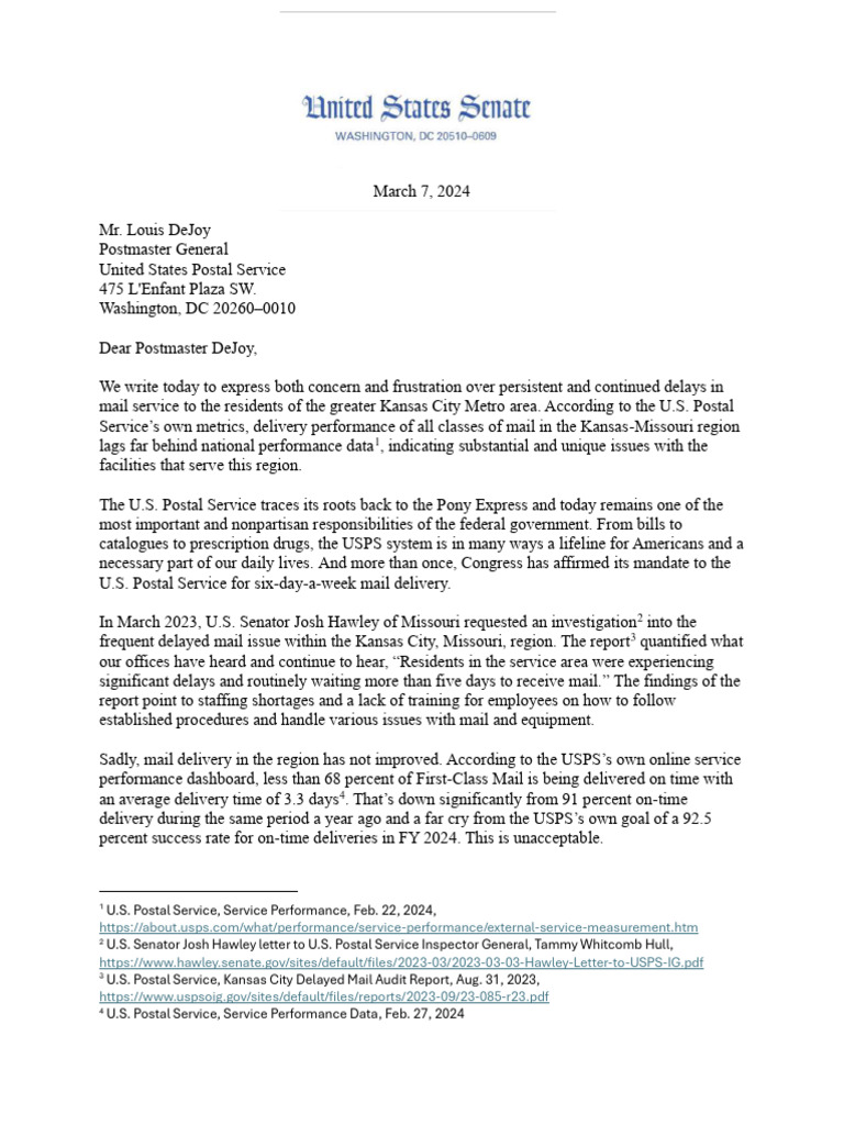 2.23.24 KC Metro USPS With Signatures | PDF | United States Postal ...