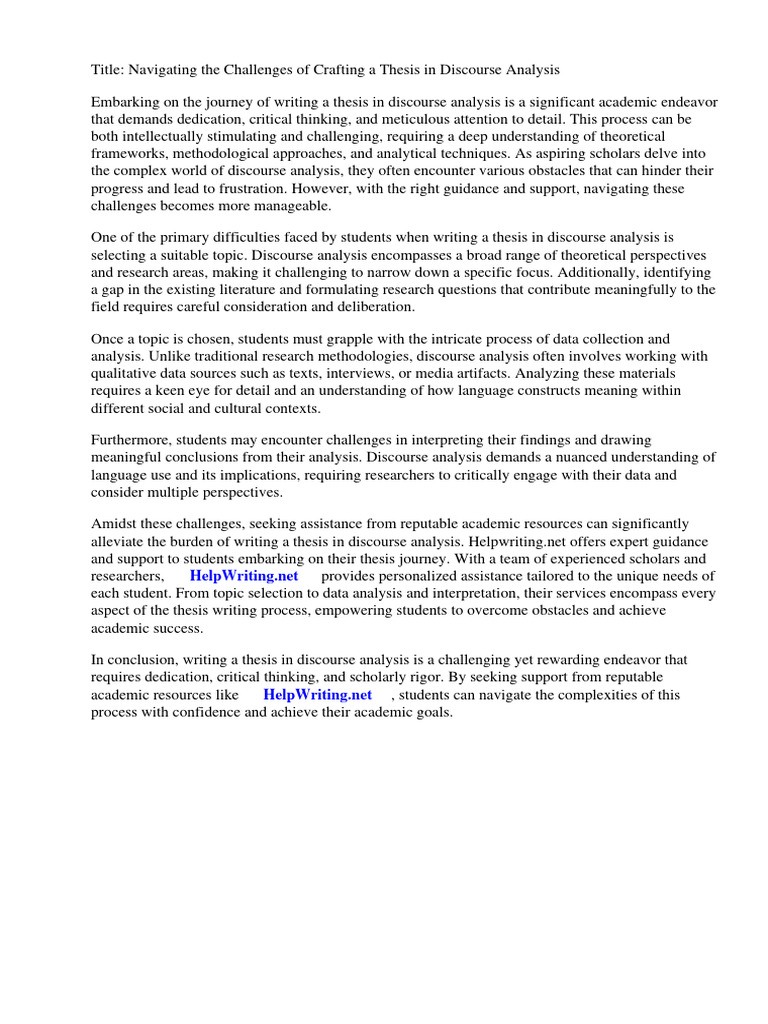 Thesis Topics in Discourse Analysis | PDF | Analysis | Methodology