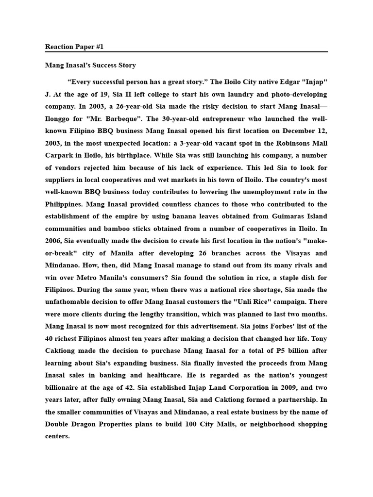 Reaction Paper | PDF