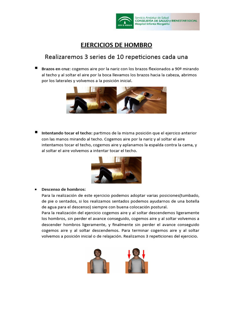 Ejercicios y Estiramientos de Hombro | PDF | Mano | Codo