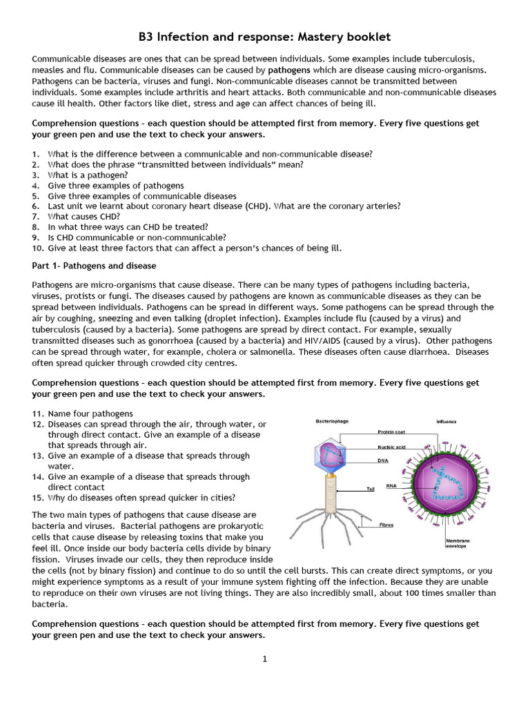 b3 Infection and Response Mastery Booklet v3 | PDF | Vaccines | Measles