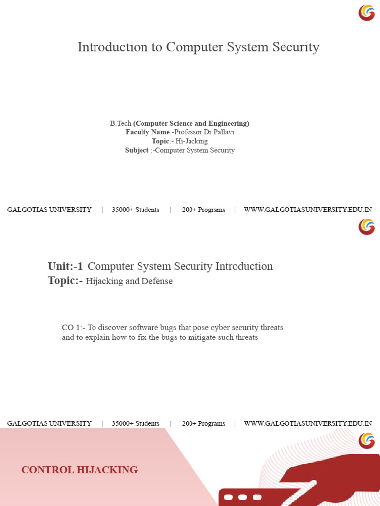 Introduction To Computer System Security Pdf Systems Engineering Computing 