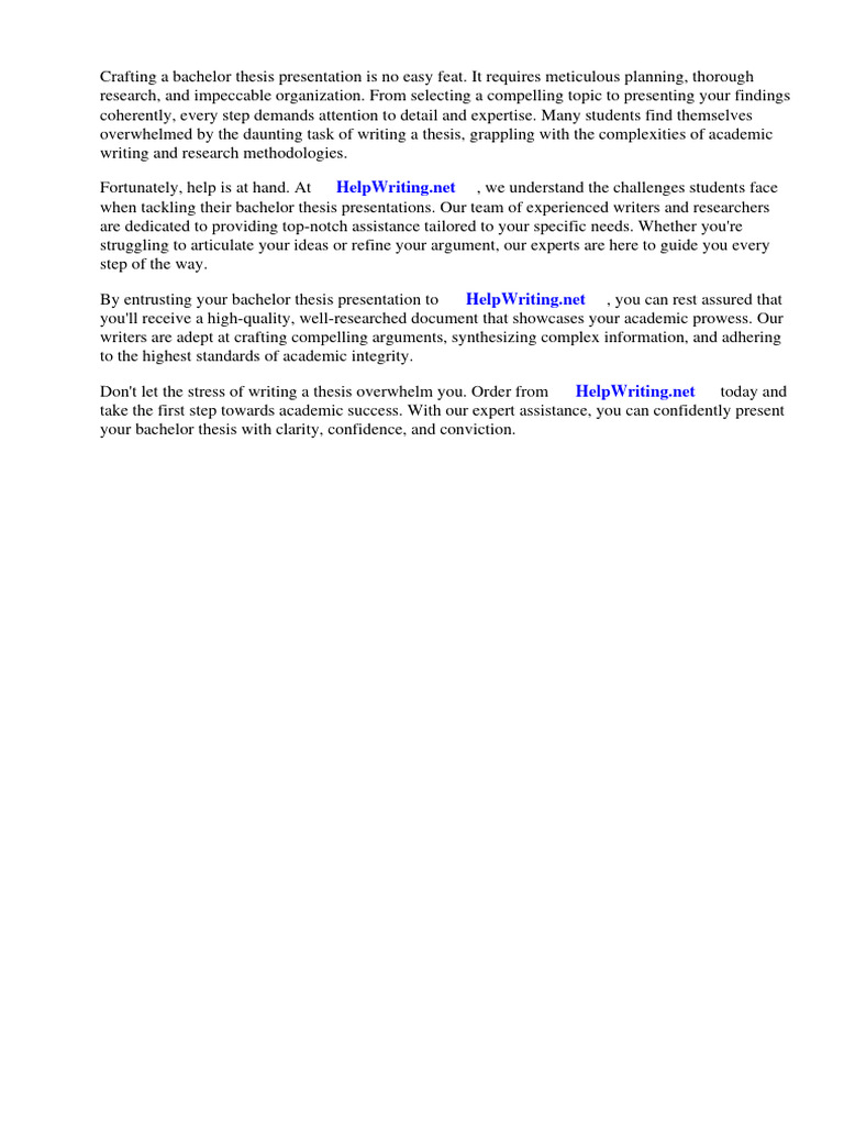 Bachelor Thesis Presentation Example | PDF | Thesis