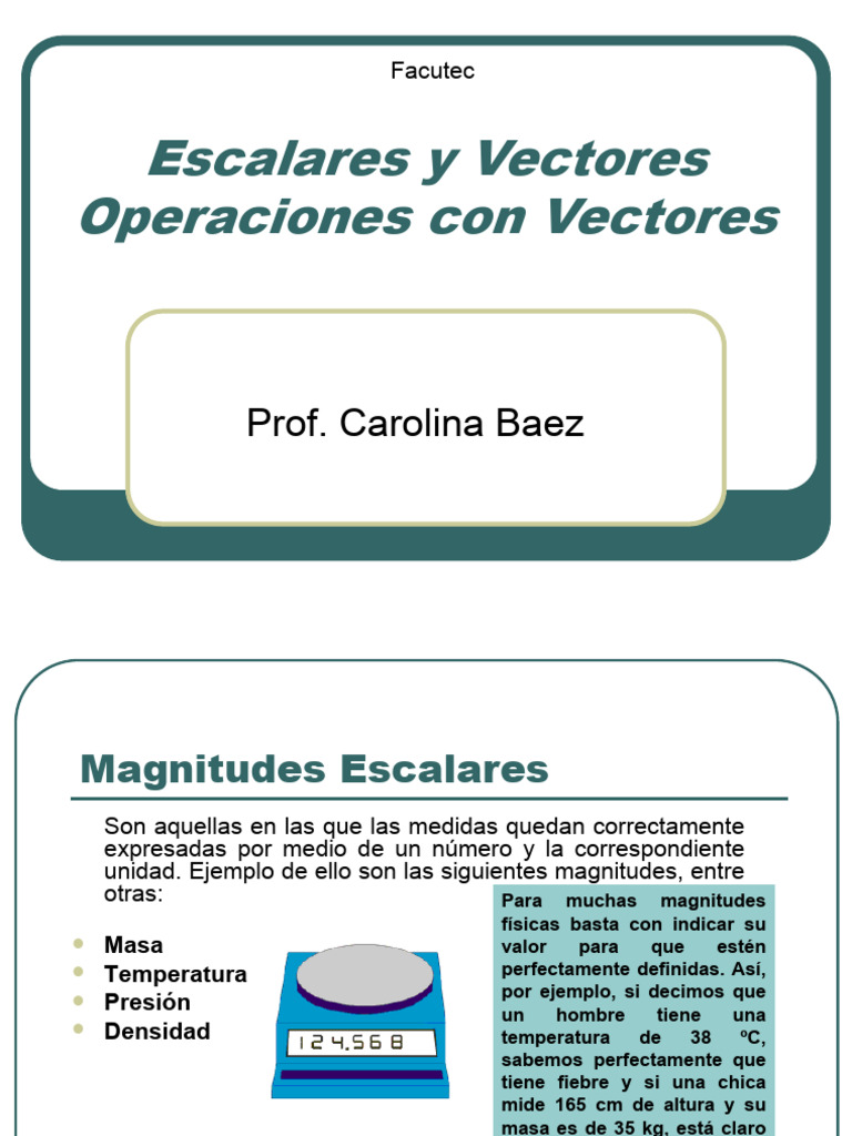 Vectores Escalares y Vectoriales PPT - Fisica 1 | PDF | Vector ...