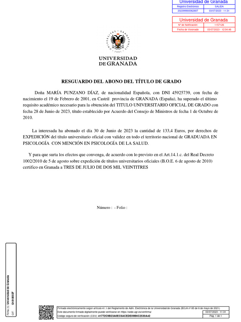 Resguardo Título (1) | PDF