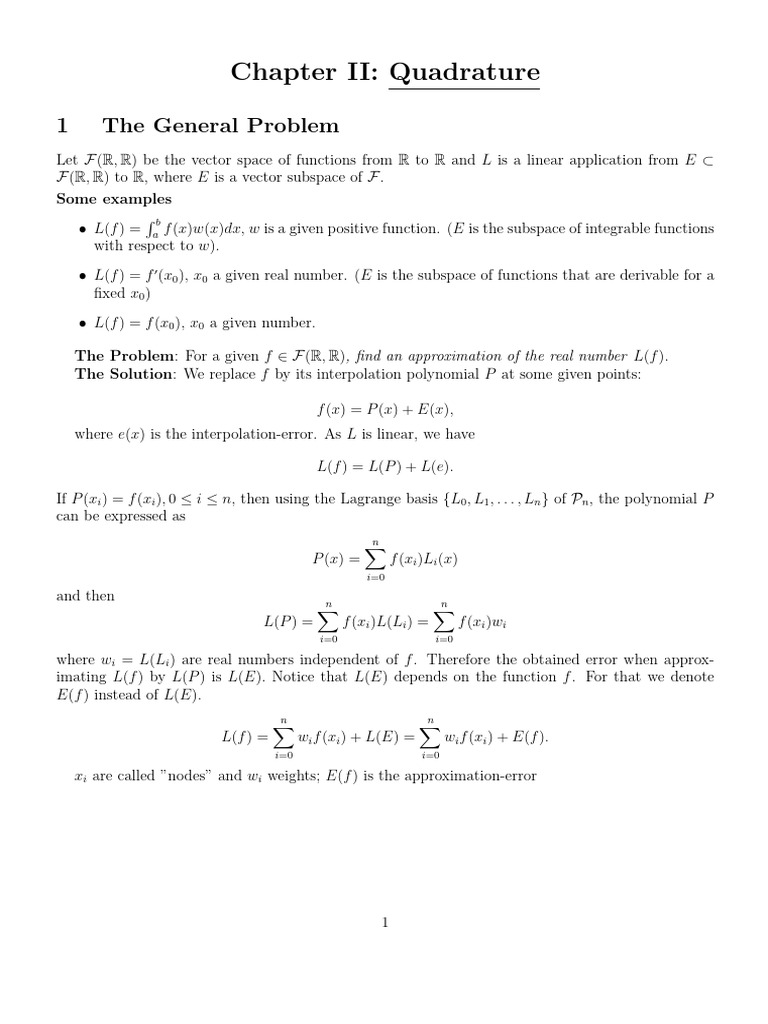 Chapitre2 Quadrature A | PDF | Mathematical Physics | Mathematical Concepts