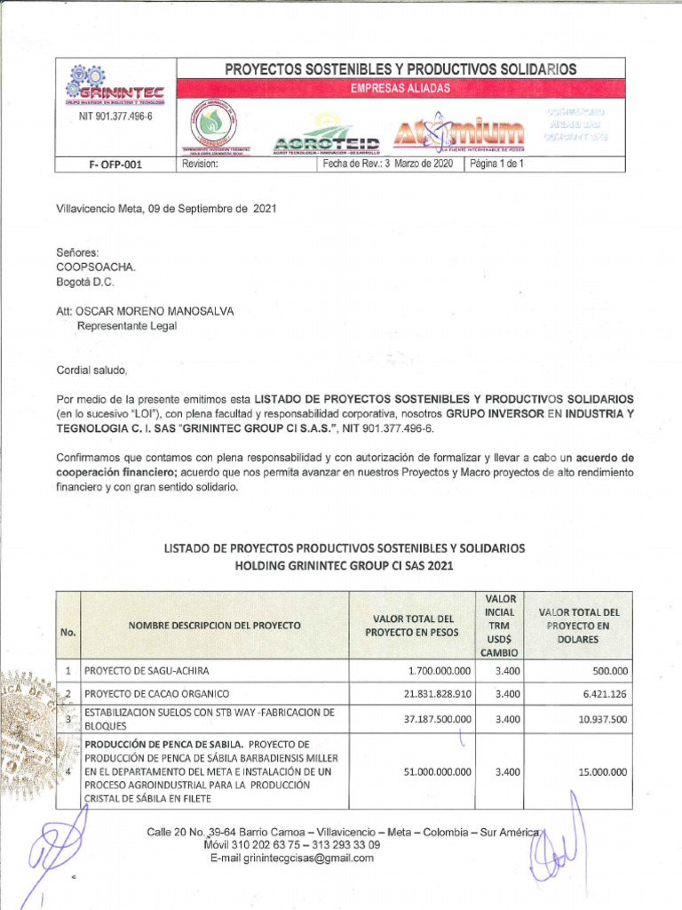 Lista de Proyectos. 2022, Pag 1 - 14 | PDF