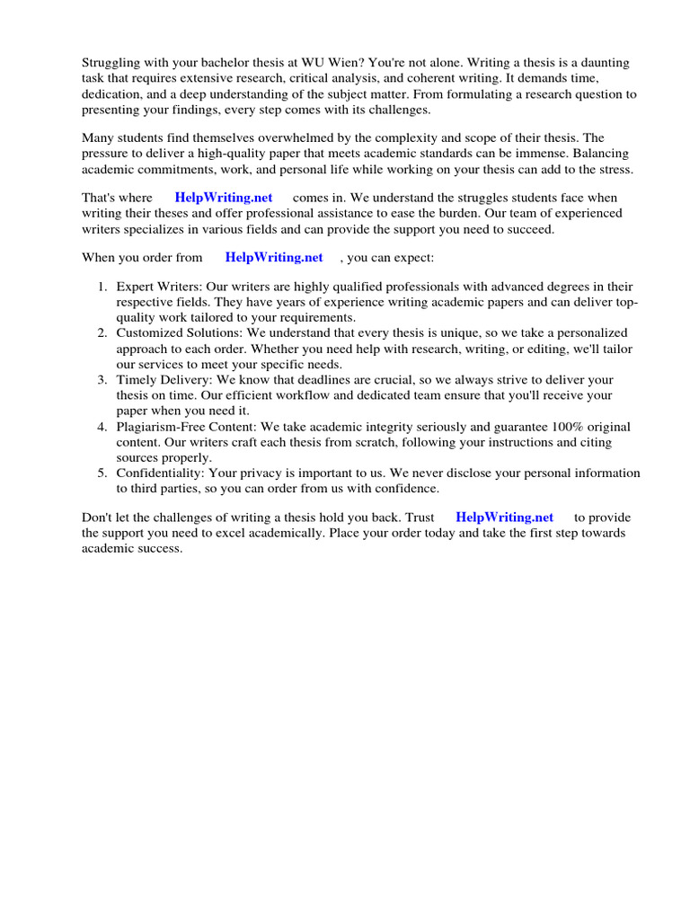 Bachelor Thesis Wu Wien | PDF