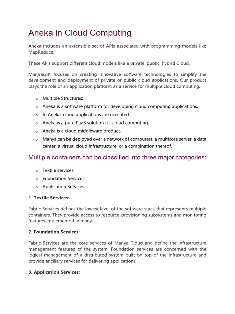 Unit 4 Aneka in Cloud Computing | PDF | Cloud Computing | Computing