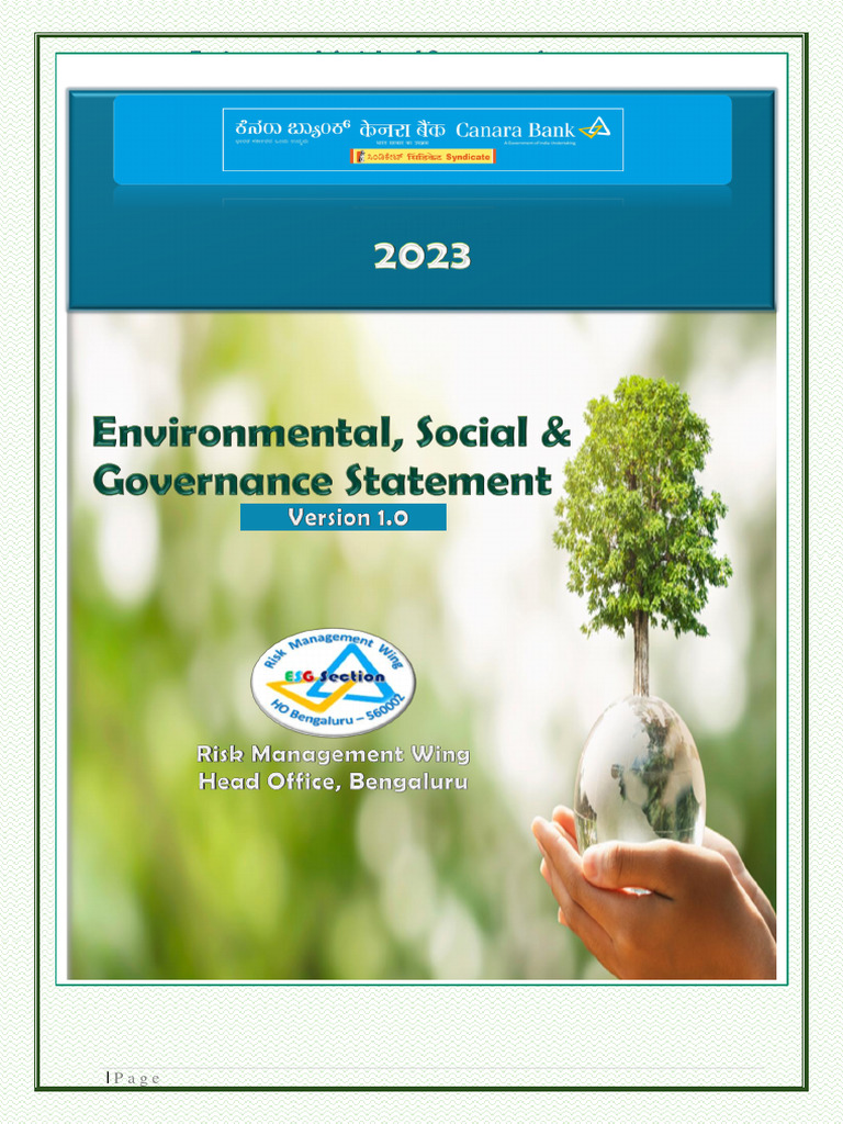 The ESG Statement - FINAL Updated25052023 | PDF | Governance | Economies