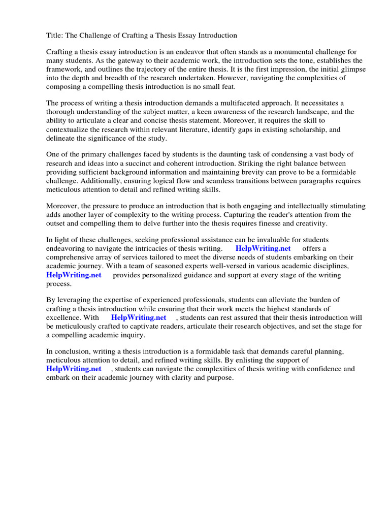 Thesis Essay Introduction Pdf Essays Thesis