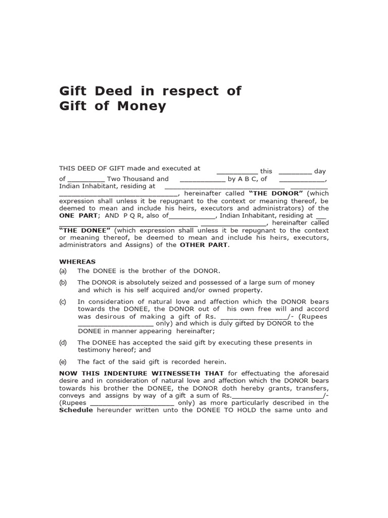 Gift Deed | PDF | Deed | Justice