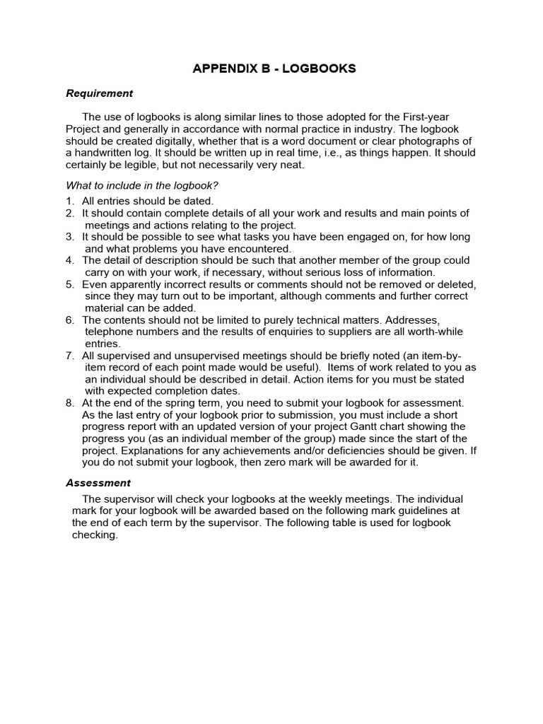 Appendix B Logbooks | PDF