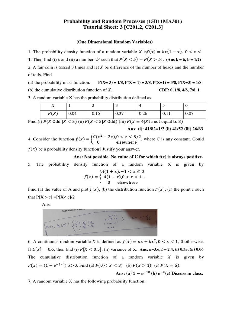 Probability and Random Processes | PDF
