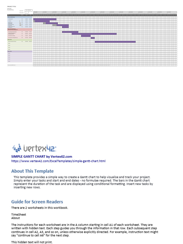 Simple Gantt Chart1 | PDF | Spreadsheet