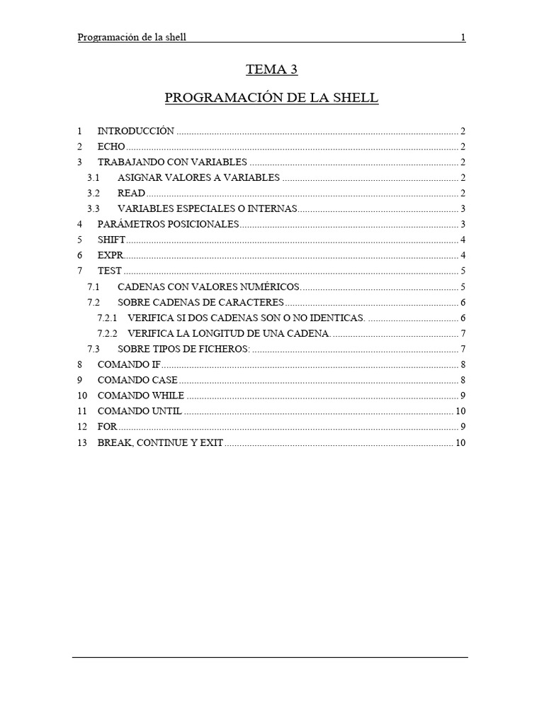 Manual Referencia Shell Script | PDF | Programa de computadora | Programación