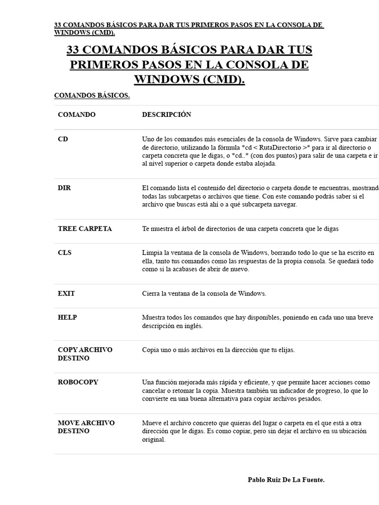 33 Comandos Básicos para Dar Tus Primeros Pasos en La Consola de ... 33 Comandos Básicos para Dar Tus Primeros Pasos en La Consola de ...