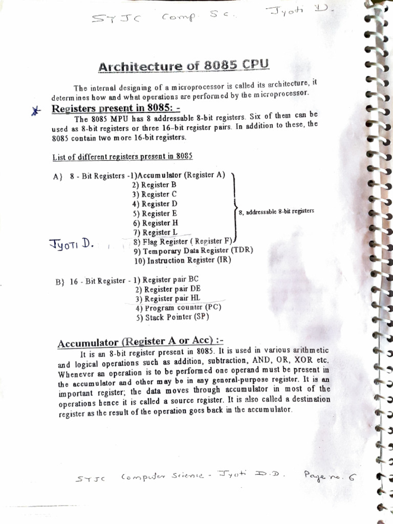 Organization of 8085 (Part 1) | PDF | Computer Data | Integrated Circuit