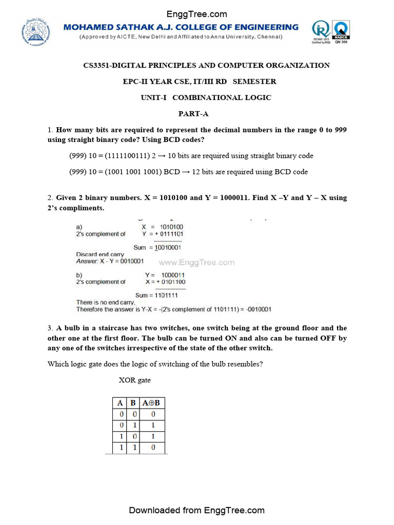 Two Mark Questions 1 | PDF | Applied Mathematics | Digital Electronics