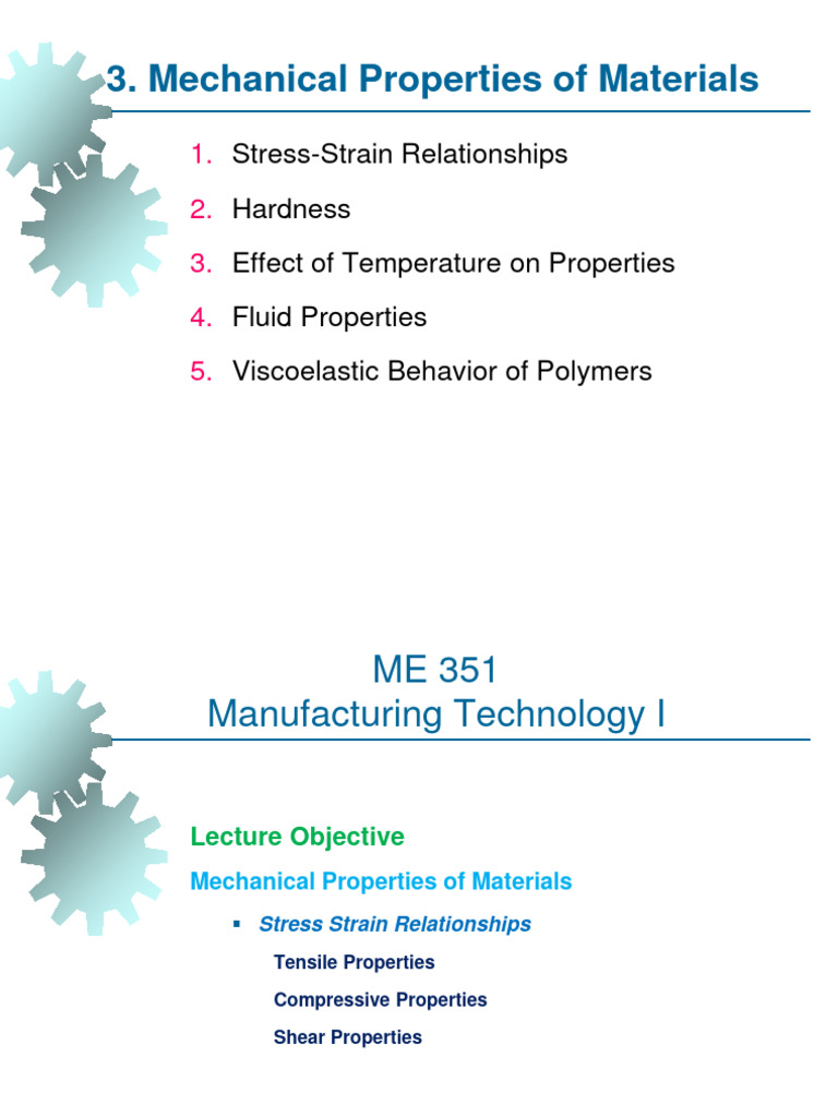 Mechanical Properties of Materials | Download Free PDF | Deformation (Engineering) | Yield ...